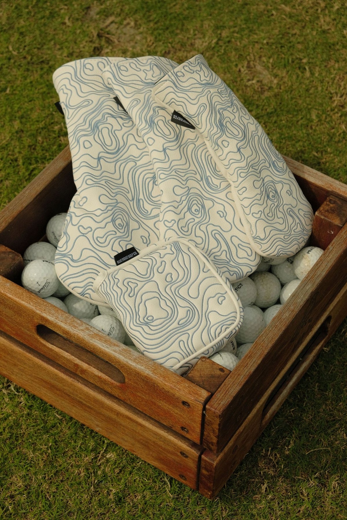 Pure White / Carolina Blue Headcover - Topographic Edition
